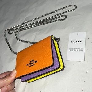 Coach | Bags | Coach Mini Wallet On A Chain In Colorblock | Poshmark